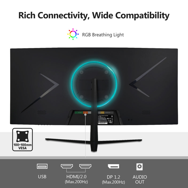 Refurbished: Z-EDGE Curved Gaming Monitor 30" 200Hz 1ms 21:9 WFHD