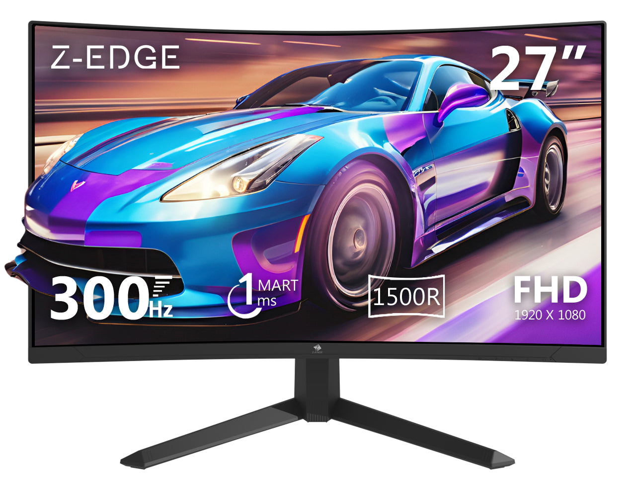 Z-EDGE UG27S 27" 1080P Full HD 300Hz 1 ms Curved Gaming Monitor, HDMI x ...