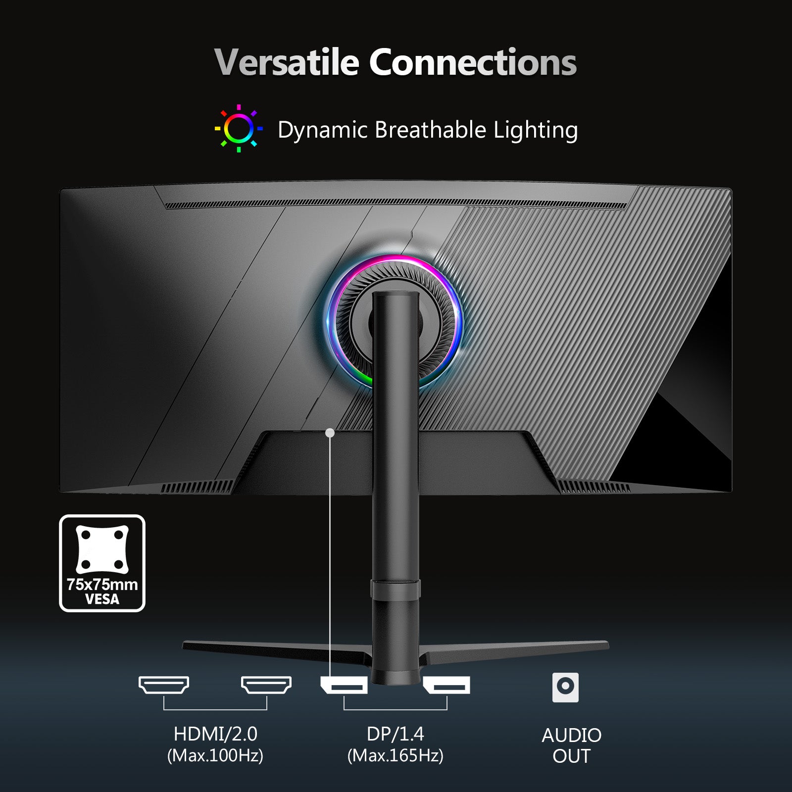 Z-EDGE UG34 34" Ultrawide 2K Curved Gaming Monitor with 165Hz Refresh Rate